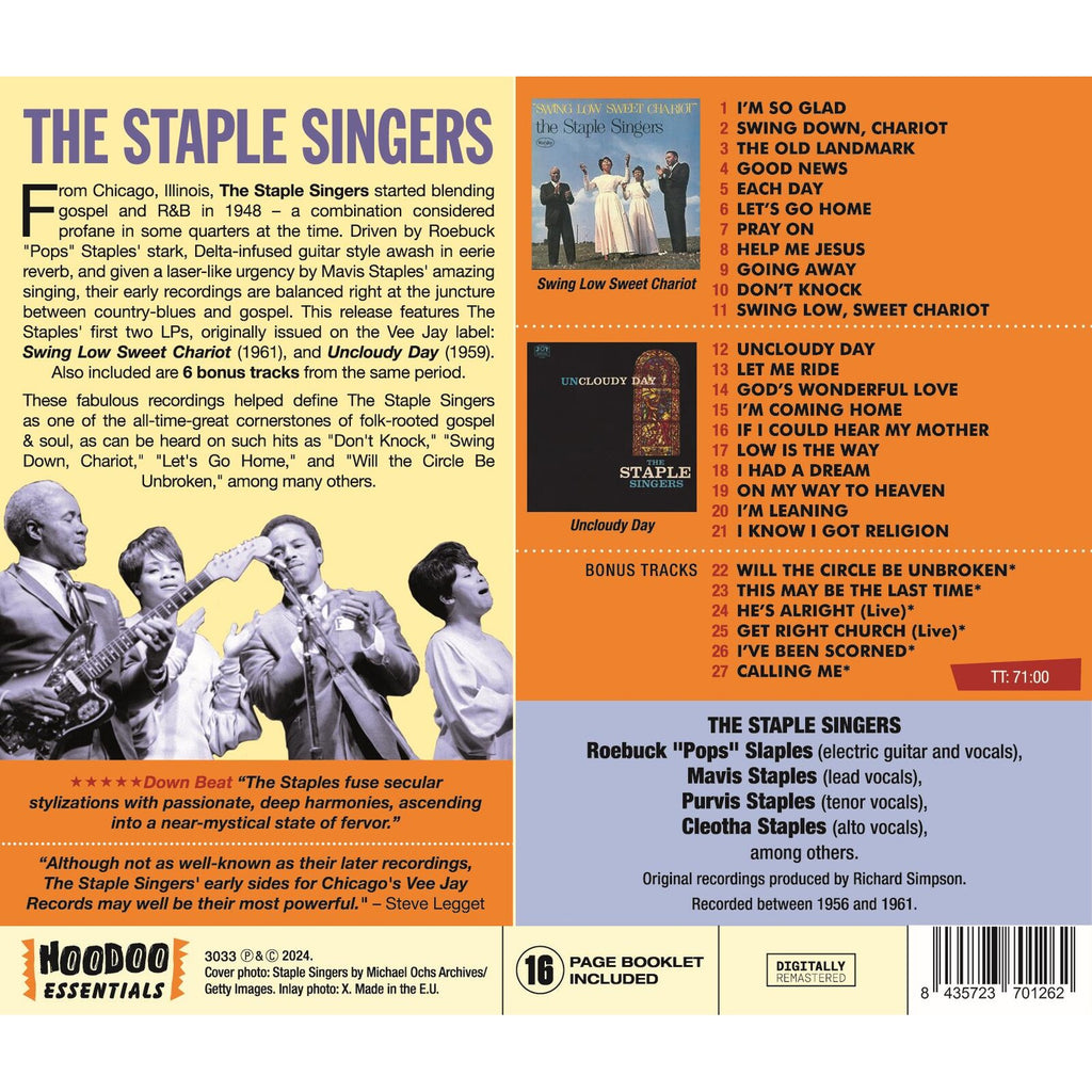 The Staple Singers: Swing Low Sweet Chariot + Uncloudy Day – Proper Music