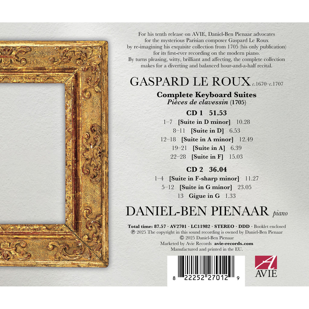 Daniel-Ben Pienaar: Gaspard Le Roux: Complete Suites – Proper Music