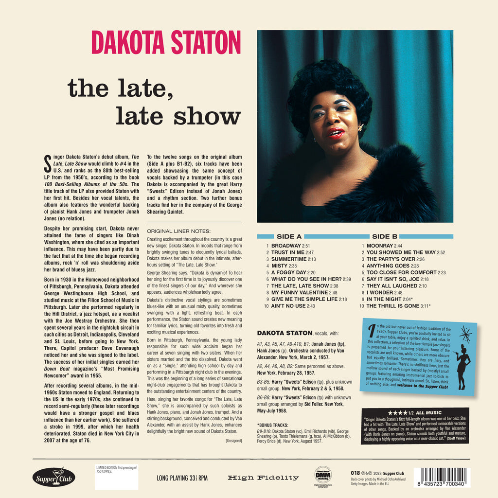 Dakota Staton: The Late, Late Show – Proper Music