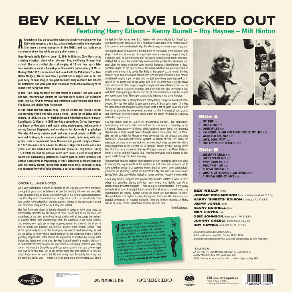 Bev Kelly: Love Locked Out – Proper Music