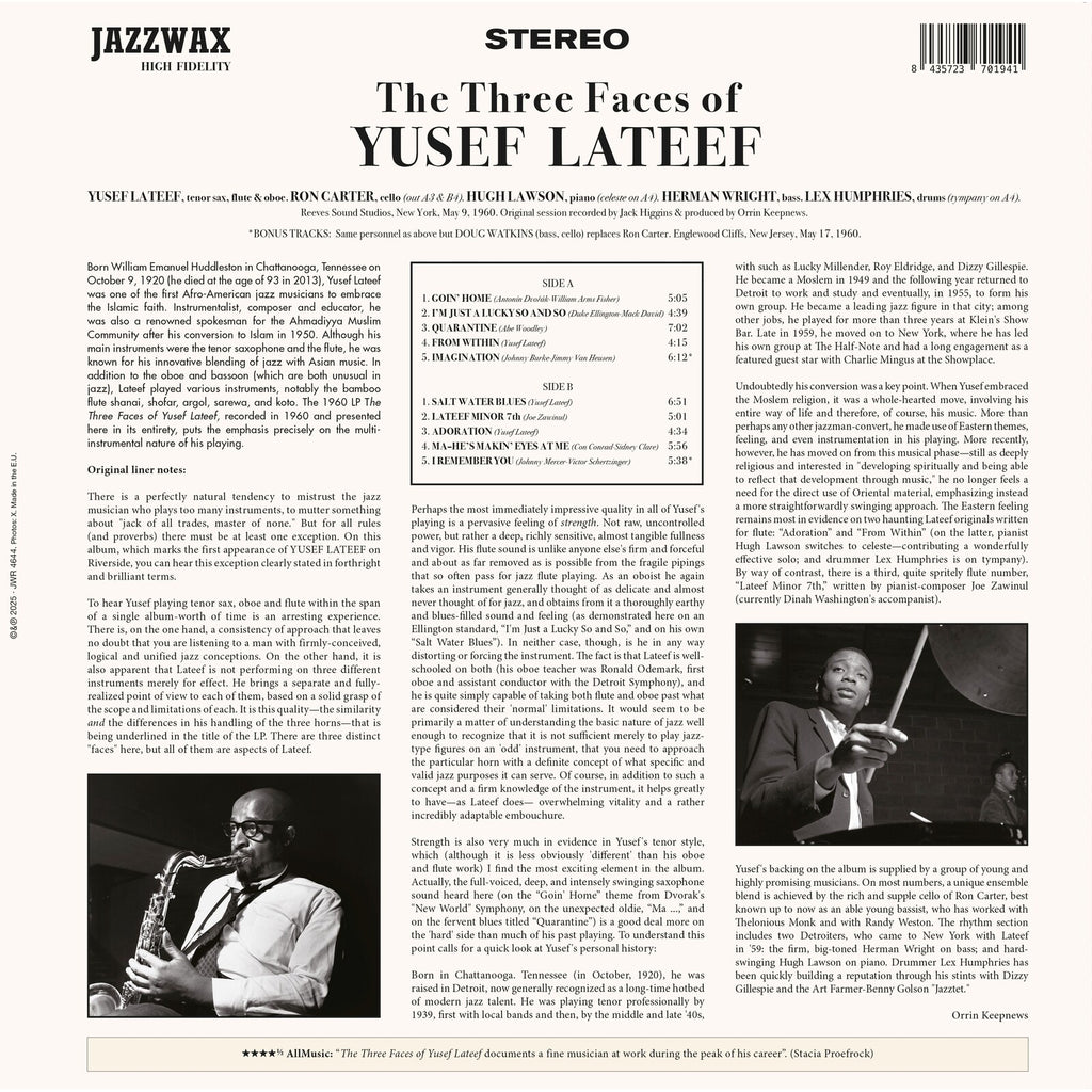 Yusef Lateef: The Three Faces of Yusef Lateef – Proper Music