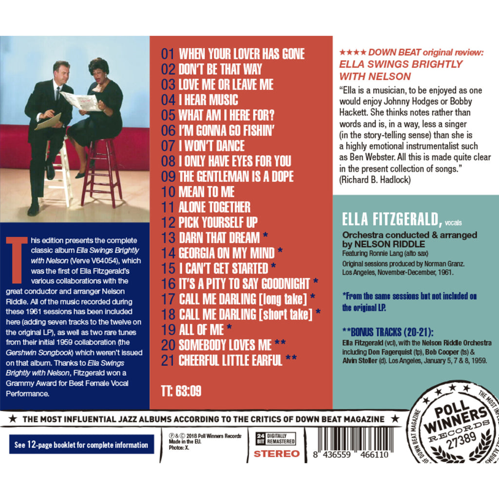 Ella Fitzgerald & Nelson Riddle: Ella Swings Brightly with Nelson - The ...