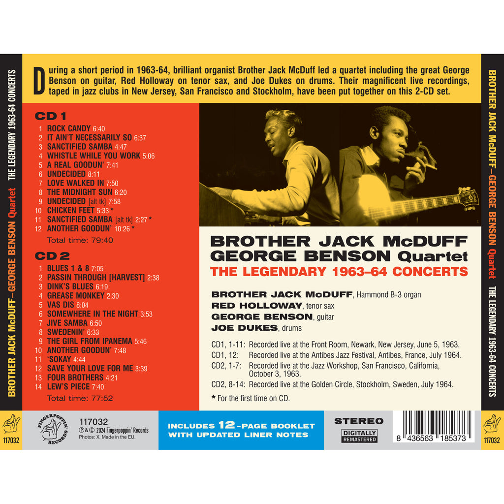 Brother Jack McDuff & George Benson Quartet: The Legendary 1963-64 ...